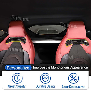 Fgtagtal Car Seat Backrest Trim Cover Fit for Toyota Supra GR A90 A91 MK5 2019-2024, ABS Seat Back Protection Cover Trim Sticker, 2 PCS (Black)