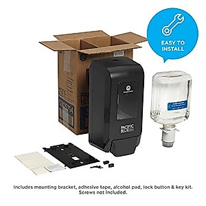 Georgia-Pacific (5305714) Pacific Blue Ultra Manual Push Soap Dispenser with Gentle Foam Hand Soap Refill Starter Kit