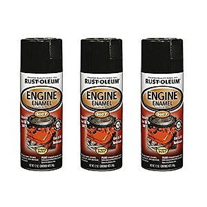 Rust-Oleum 248932-3PK Engine Enamel Spray Paint, 12 oz, Gloss Black, 3 Pack