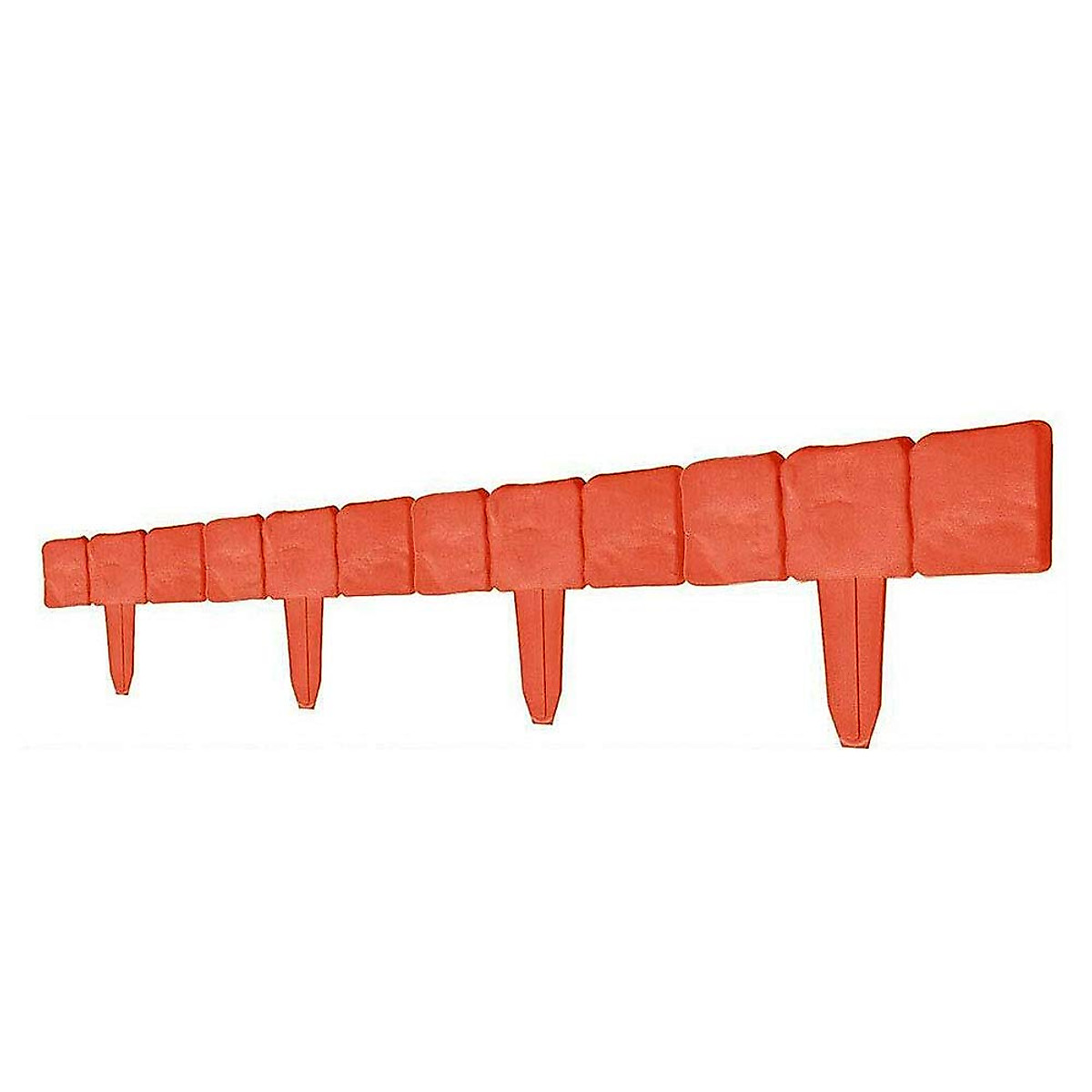 HEVIRGO 20Pcs Garden Edging Fence, Plant Edging Border, Landscape Palisades Barriers, Imitation Stone Lawn Grass Edging Garden Plant Flower Bed Border Fence for Patio Yard Pathway Balcony Orange