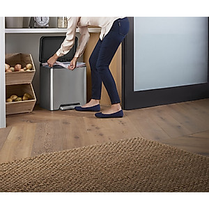 KOHLER 8 Gallon Compact Hands-Free Kitchen Step Can, Trash Can with Foot Pedal, Quiet-Close Lid, Stainless Steel, K-20942-ST