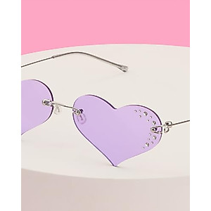 xo, Fetti Purple Heart Rhinestone Sunglasses | Bachelorette Party Sunnies, Birthday Girl Decorations, Guts Concert Accessory, Rave Y2k Supplies, Festival