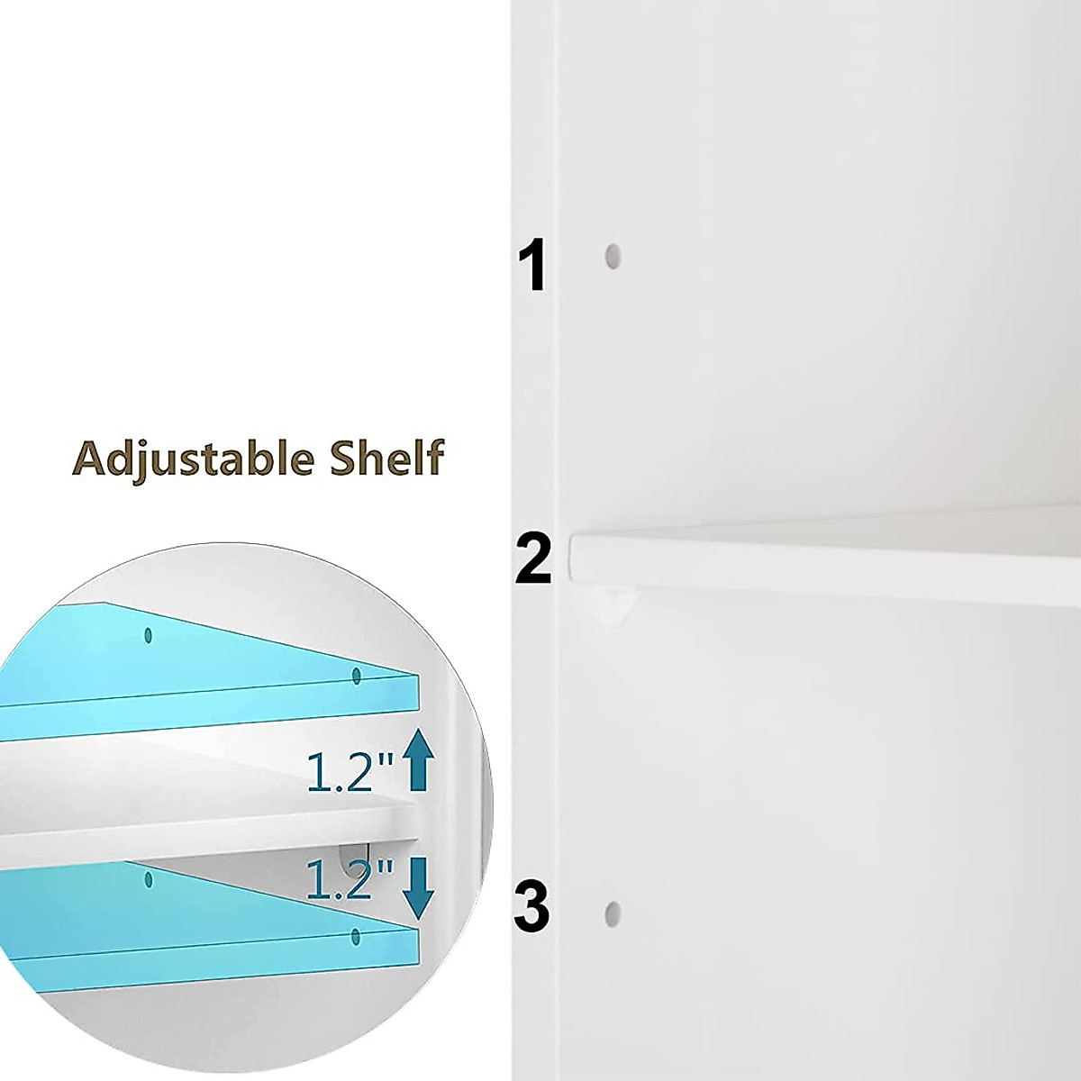 AMZOSS Bathroom Medicine Cabinet with Mirror, Wall Mounted Bathroom Storage Cabinet with Double Doors and Adjustable Shelf, Wooden Storage Cabinets Organizer for Kitchen, Toilet Furniture (White)