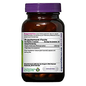 Oregon's Wild Harvest Non-GMO Alfalfa Capsules Organic Herbal Supplements, 90 Count
