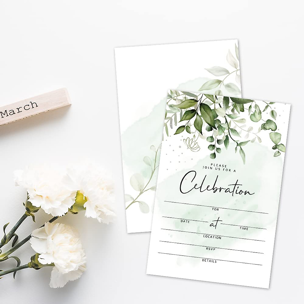 25 Wedding Reception Invitation, Bridal Shower Fill-in Invites Cards, Engagement Invitations with Envelopes, Beautiful and Minimalist Wedding Planning Supplies (JY083)