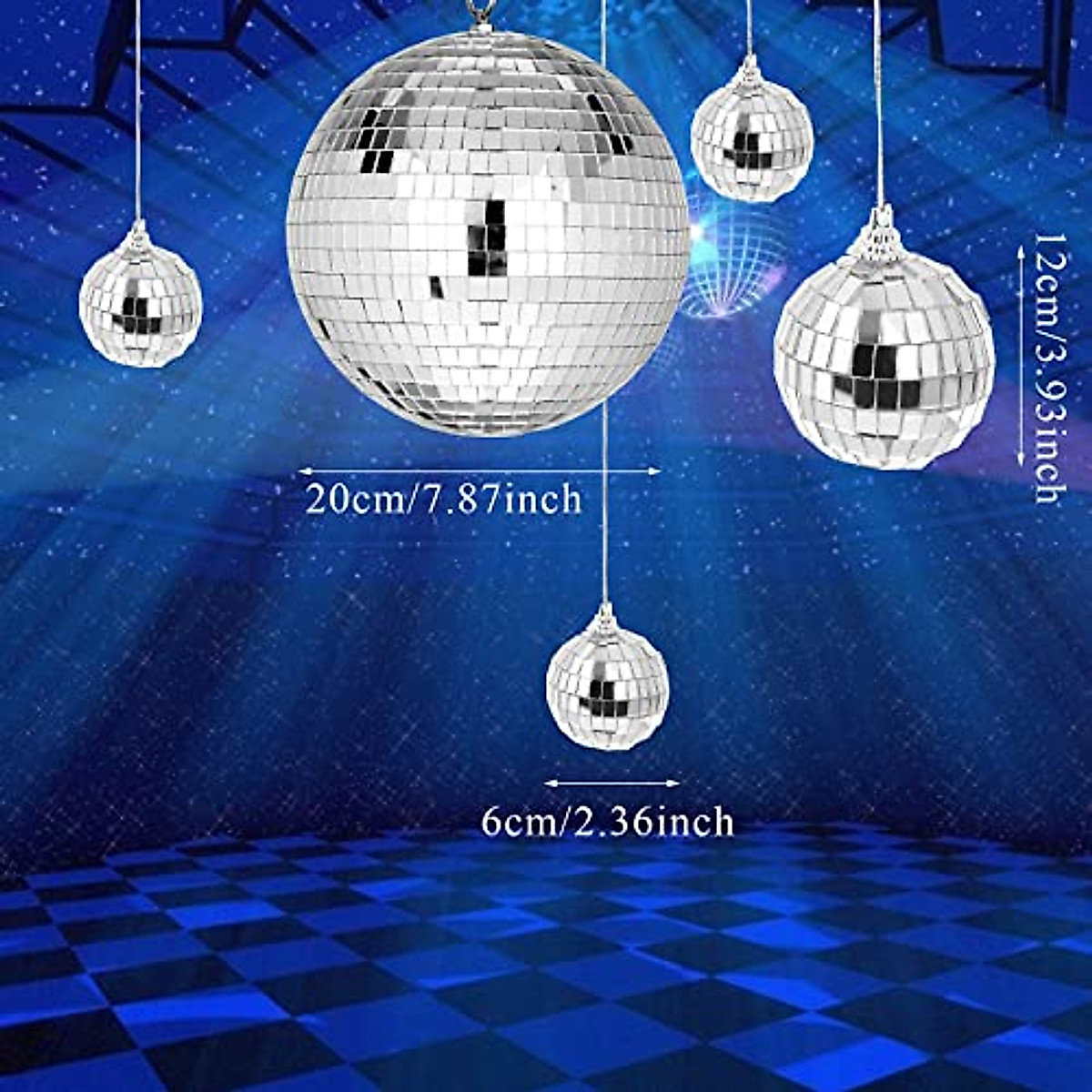 8-Piece Mirror Disco Ball Set for Festive Parties