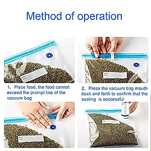 Sous Vide Bags Reusable 27Pcs, BPA Free Food Vacuum Sealer Bags, Food Storage Bags, Vacuum Zipper Bags for Sous Vide Cooking - 20Pcs Food Sealer Bags & 5 Air Valves & 2 Seal Clips (8.5X8.5 in) 1.4L