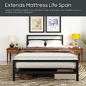 Nutan 1-inch Breathable Foam Mattress Topper for Orthopedic Support, Premium Supporting Bed Pads with Luxurious Softness, Comfortable Bed Toppers for Back Pain and Better Sleep, King, White