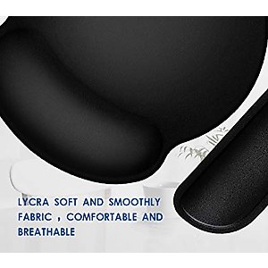 Ergonomic Mouse Pad with Wrist Support, Premium Memory Foam Keyboard Wrist Support Bar and Mouse Wrist Rest Pads Set- for Comfortable Typing &Wrist Pain Relief Mouse Pad with Wrist Support Bar