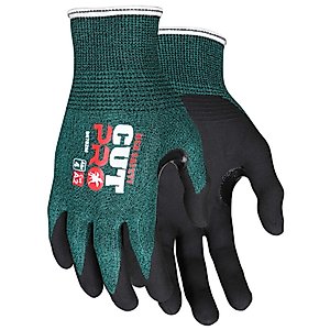 MCR Safety 96782M Cut Pro 18 Gauge HyperMax Work Glove, Cut Protection Glove, Nitrile Coated Palm & Fingertips, Thumb Crotch, Medium