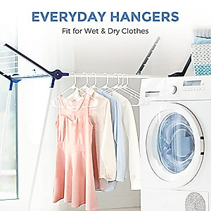 HOUSE DAY Space Saving Hangers10 Pack and Plastic Hangers 60pack, Save More Than 80% of Your Closet Space