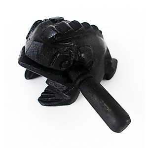 Guiro Percussion Instruments Wooden Frog 3 Pieces Set of 3 Natural Wood Güiro Frog Black Green Wood Carving