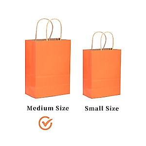 qiqee 60 pcs Kraft Bags with Handles 7.6"x4.75"x10.5" Medium Gift Paper Bags 16 Different Solid Color Bags
