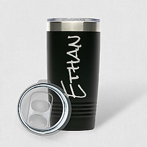 ETCHIFIED Personalized 20oz Stainless Steel Tumbler with Slider Lid - Vacuum Insulated Travel Mug, Add a Name - Keeps Hot or Cold for Hours