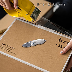 XTOUC Small Pocket Knife,1.38" Damascus Blade EDC Folding Knives with Button Lock Titanium Handle Knifes TD774