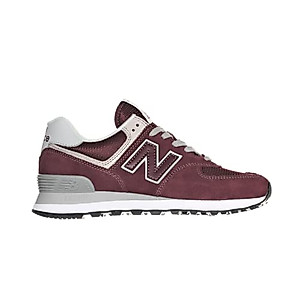 New Balance Women's 574 Core Sneaker, Burgundy/White, 10.5
