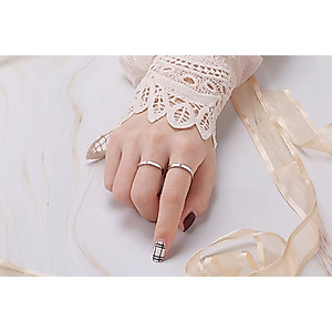 2 Pcs Sun Moon Couple Rings for Women Men Adjustable Couple Matching Promise Engagement Wedding Ring Set Simple Love Friendship Band Rings Gift Jewelry (Silver1：2 Pcs)