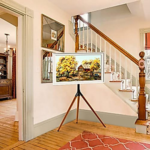 UPGRAVITY Easel TV Stand with Tripod Base for 45-65 inch LED LCD OLED Flat Screens, Height Adjustable TV Floor Stand w/Cable Ties, 180°Swivel Portable TV Mount Stand for Bedroom, Living Room, Studio