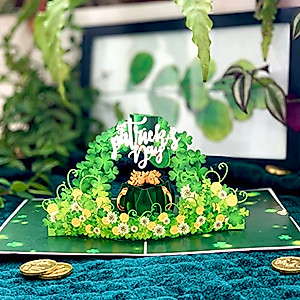 St Patricks Day Pop Up Cards by 22CRAFT - Clover St Patricks Pop Up Card 6"x 8" - 3D St Patricks Day Cards, Saint Patrick's Pop Up Cards for Family, Friend, Husband, Wife, Her, Him, Kids