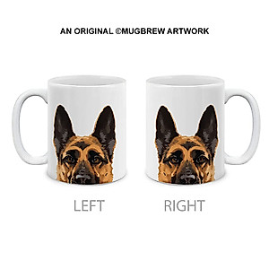 MUGBREW Black Tan German Shepherd Dog Ceramic Coffee Mug Tea Cup, 11 OZ
