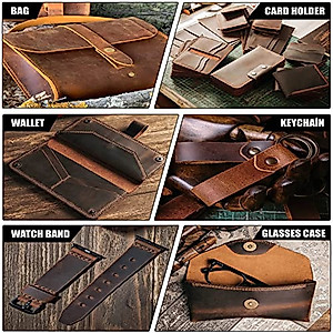 Toprank Genuine Leather Sheets for Crafts 12''X12'' Precut Full Grain Leather Tooling Leather (1.6mm) Cowhide Leather Pieces Square, Sand