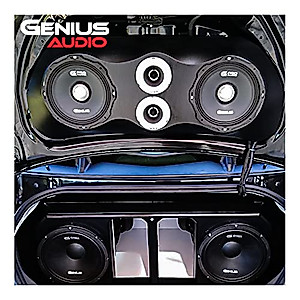 Genius Audio GPRO-M0765 6.5" 300 Watts Max 150 Watts RMS Pro Audio Midrange Speakers Push Connector Aluminium Bullet Car Audio Speaker Ferrite Magnet 4 Ohm Reinforced Paper Cone (1 Speaker)