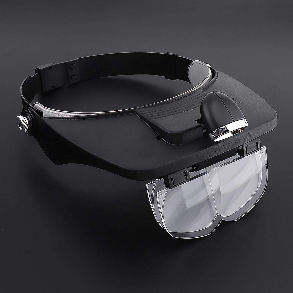 Meichoon Head-Mounted Magnifying Glass with 3 LED Lamps,Watchmaker Repair Tool Magnifier,6 Multiple Interchangeable Lenses,1X 1.5X 2X 2.5X 3.5X 8X