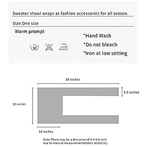 WaJuemy Sweater Shawl Wraps for Women Sweater Knitted Knotted Shawls Travel Casual Scarf Cape Shoulder Tops Fashion Wrap(Black/White stripe)