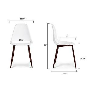 Poly and Bark Landon Sculpted Dining Chair in White (Set of 4)