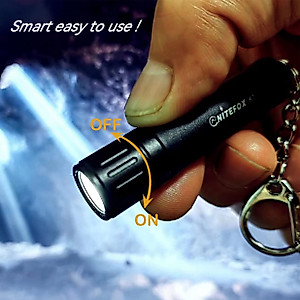 Nitefox Bright Keychain Flashlight K1,high Bright 150 lumens,as Small Flashlight Lantern Camp lamp Light,Waterproof Torch for EDC,Reading,Sleep,Dog Walking,Camping,Hiking (Black)