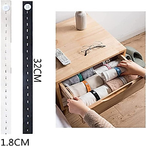VSV stoage Adjustable Clothes Storage Elastic Band, Roll-up Clothing Storage Strap with Button and Buttonholes, Space Saver, Connatable Strap for Drawer, Closet and Travel Luggage, Grey