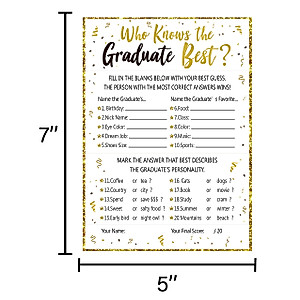 90shine 60Ct Who Knows Graduate Best Graduation Game Cards 2024 2025 - Grad Party Supplies Decorations