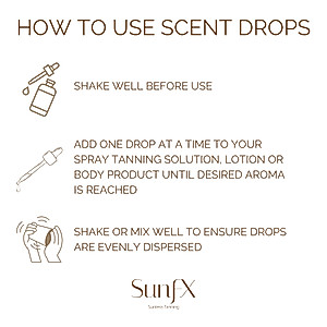 SunFX Scent Drops - Sunless Tanning Additive For Spray Tanning or Self tanners 1oz/30ml (Coconut)