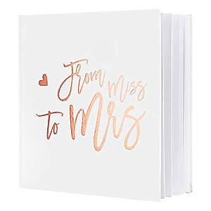 Calculs Polaroid Bridal Shower Guest Book Blank Pages Rose Gold Guest Book 8.5” Square Blank Book Hardcover Bachelorette Party Photo Album for Instant Film