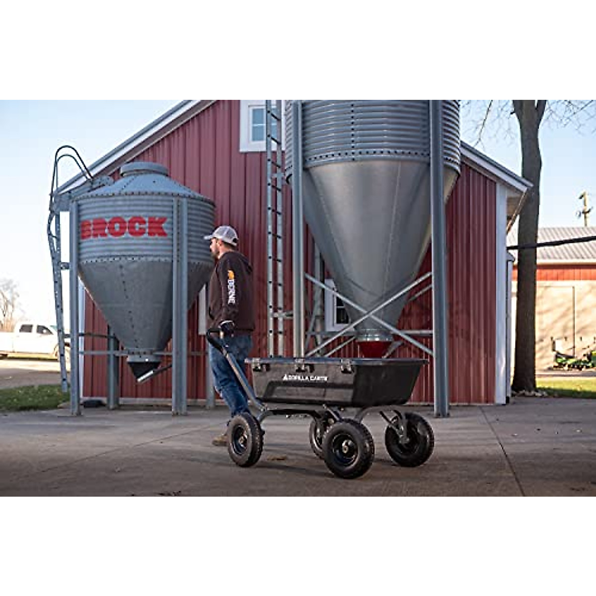 Gorilla Carts 7GCG-NF 7 Cu. Ft. Heavy-Duty Poly Garden Dump Cart with No-Flat Tires, Black (Amazon Exclusive)