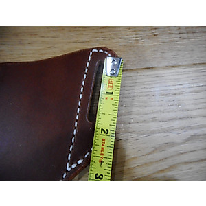 Pancake custom Leather knife Sheath fits a Buck 110/112 right draw. Buffalo leather. Golden Brown