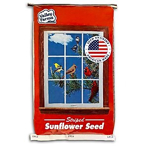 Valley Farms Striped Sunflower Wild Bird Seed for Outside Feeders, Striped Sunflower Seeds for Birds, Sunflower Wild Bird Food (25 LBS)