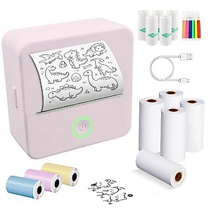 POEOSAS Mini Printer Sticker Printer - Wireless Mini Sticker Printer Machine, Pocket Mini Printer for iPhone, Bluetooth Portable Mini Thermal Printer for DIY, Journal, Notes, Memo, Birthday