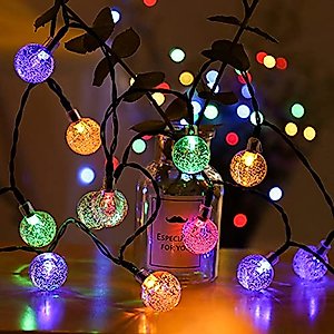 RARITYUS Solar String Lights Waterproof Crystal Globe Sparkly Lights for Holiday Tree Decorative Garden Yard Festival Home Party Porch Wedding Christmas Decorations