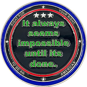 EL12-010 My Pronoun is American Thin Green Line Challenge Coin Border Patrol Deputy Sheriff Military