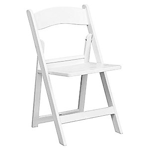 Flash Furniture 2 Pack HERCULES Series 1000 lb. Capacity White Resin Folding Chair with Slatted Seat