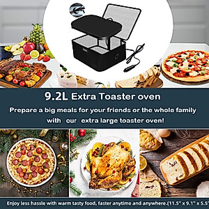 Portable Oven 12V Car Food Warmer Large Electric Lunch Box Personal Microwave Reheating & Raw Food Cooking in Car, Truck, Travel, Camping, Office,Work(Black)