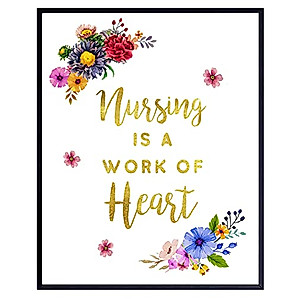 Nurse Wall Art Decor Poster - Appreciation Gift for Registered Nurse Practitioner, RN, Physician Assistant, PA, LPN, LVN, RNA, CNA - Medical Decoration for Hospital, Doctor Office - 8x10 UNFRAMED