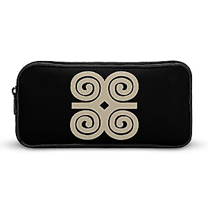 African Symbols Pencil Case Makeup Bag Big Capacity Pouch Organizer for Office College