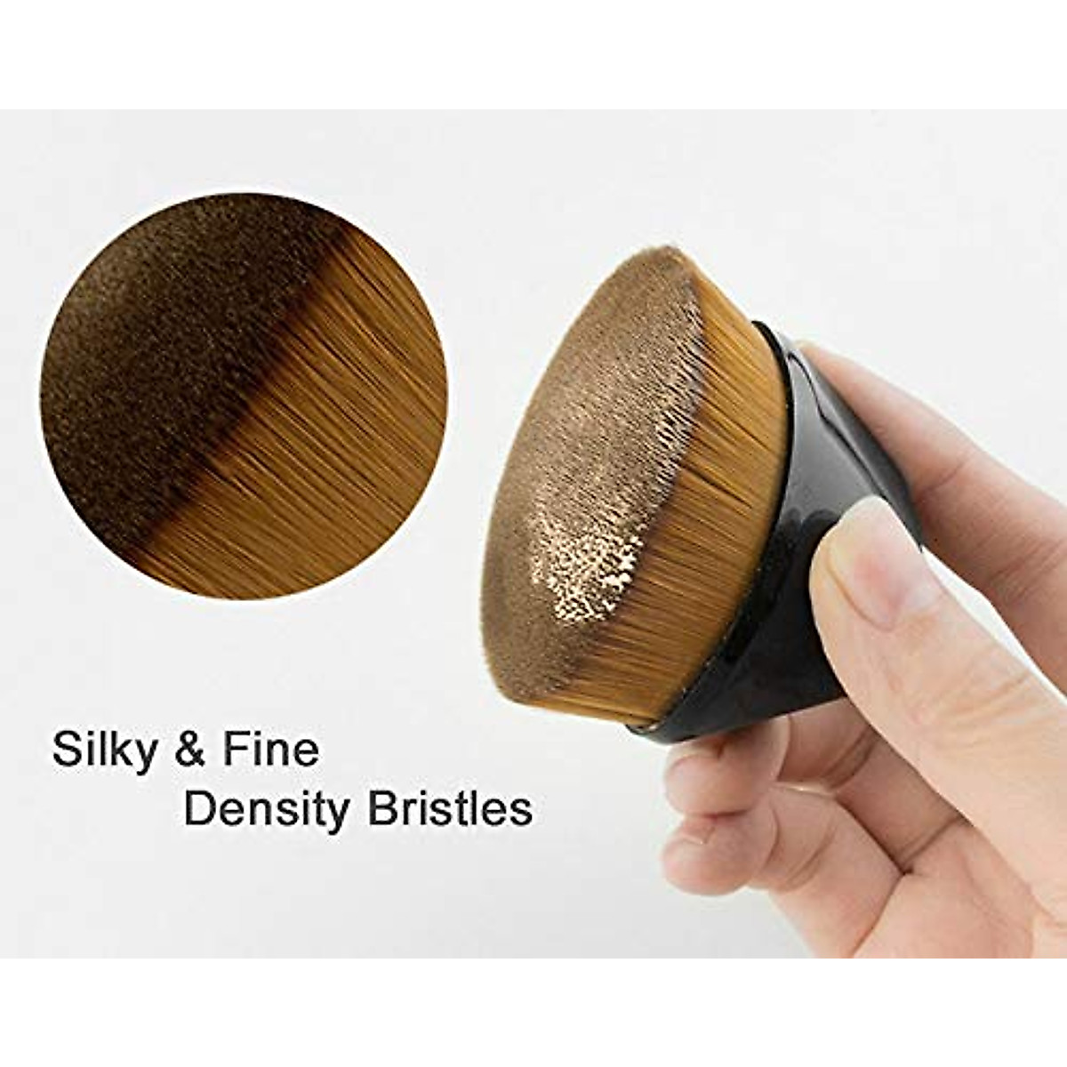 JOSALINAS Foundation Makeup Brush Fast Flawless Application Blusher Liquid Cream Powder Cosmetic Body Blending Tool, Black