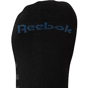 Reebok Men’s Low Cut Socks – 6 Pack Basic Cushion Low Cut No Show Socks for Men - Men's Athletic Socks (Size: 6-12.5), Size 6-12.5, Jet Black