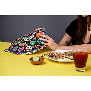 Largest! Two Sided Tortilla Warmer, 12” Insulated and Microwaveable, Fabric Pouch Keeps Them Warm for up to One Hour! Perfect Holder for Corn & Flour, Insulated Keeper! by ENdeas
