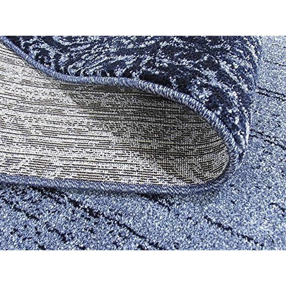 Unique Loom Del Mar Collection Area Rug-Transitional Inspired with Modern Contemporary Design, Rectangular 5' 1" x 8' 0", Blue/Navy Blue