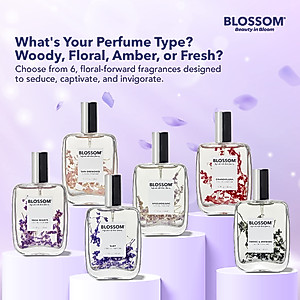 Blossom Unisex Eau De Parfum, Cruelty Free & Vegan Fragrance, Plant-based Perfume Spray with Real Flowers, Made in USA, 1.7oz, (Black Lotus, Jasmine, Vanilla, Mango, Spiced Blackberry), Ibiza Nights