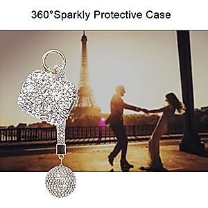 Luxurious Rhinestone AirPods Case, Protective Bling Diamonds AirPod Charging Protective Case Cover for Apple I10/I12 TWS (Art Silver)